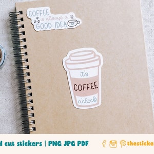 Coffee Stickers | Printable Stickers | Coffee Sticker Bundle | Coffee ...
