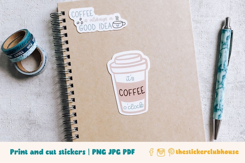 Coffee Stickers Printable Stickers Coffee Sticker Bundle - Etsy