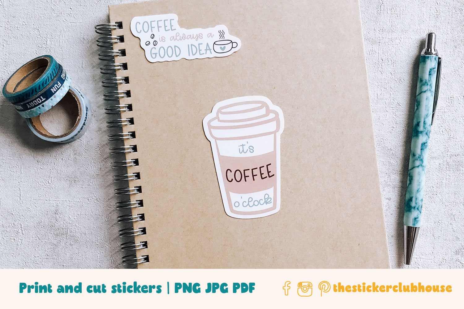 Coffee Stickers Printable Stickers Coffee Sticker Bundle - Etsy