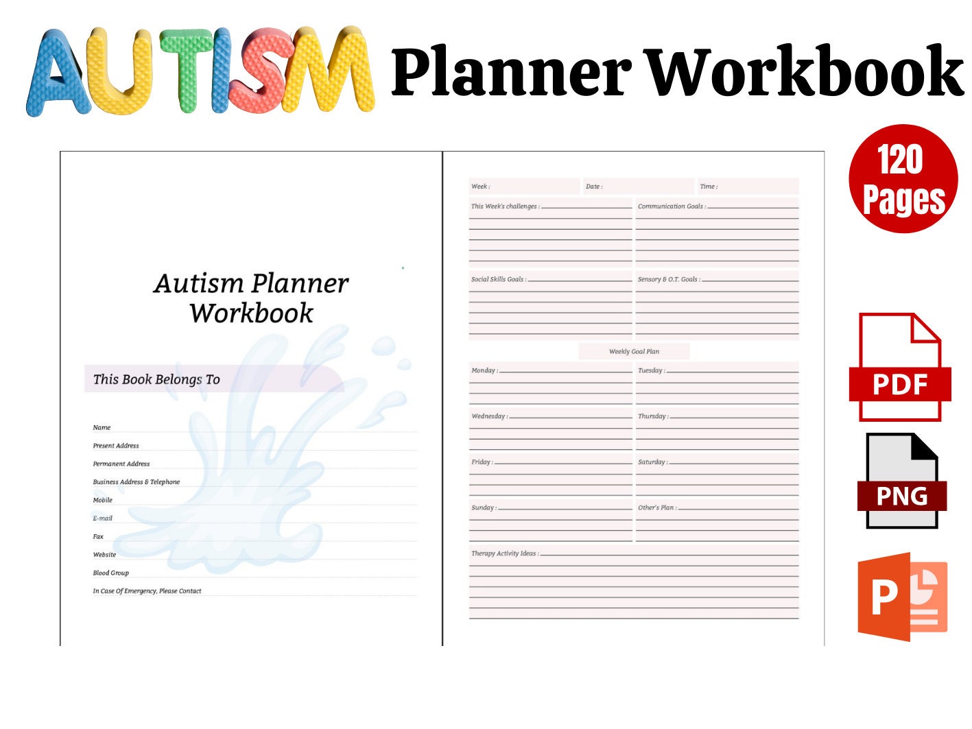 Autism Planner, Autism Weekly Planner - Etsy
