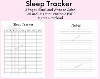 Sleep Chart for Kids Printable Worksheet Cute, Sleep Tracker, Kid ...