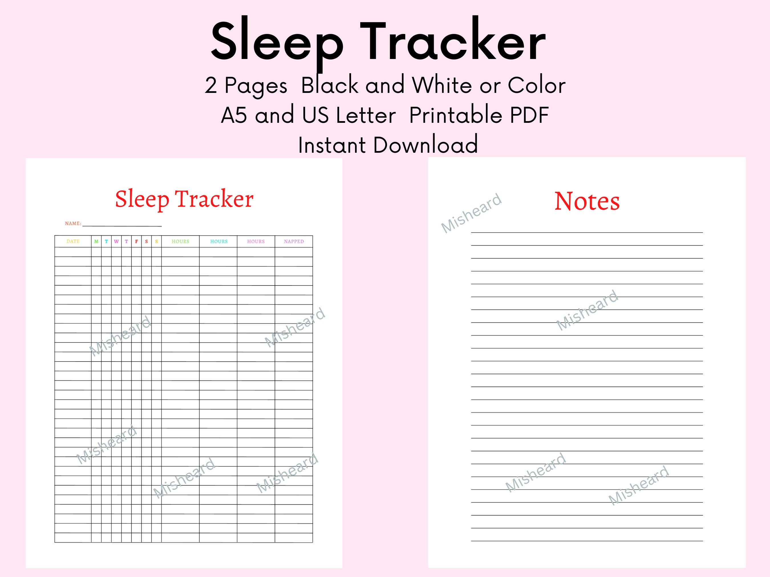 Sleep Tracker Printable, Sleep Chart - Etsy