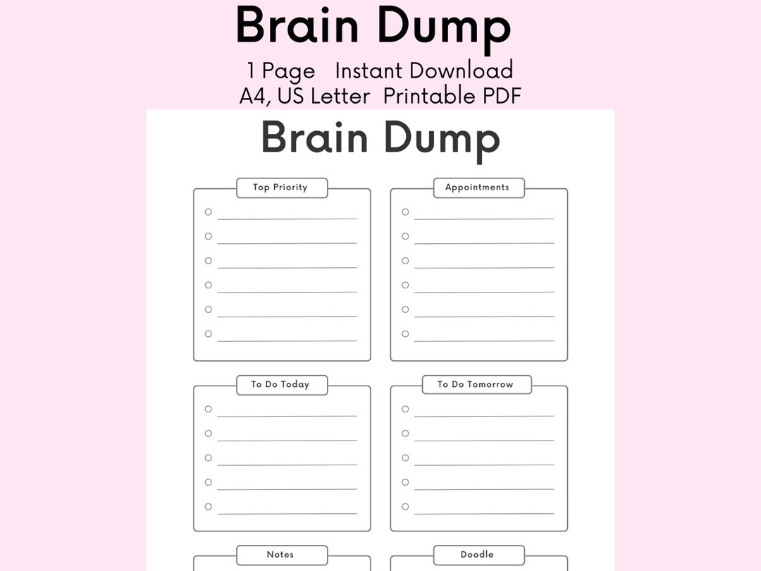 ADHD Planner, ADHD, Autism, Autistic, Brain Dump Planner,brain Dump ...
