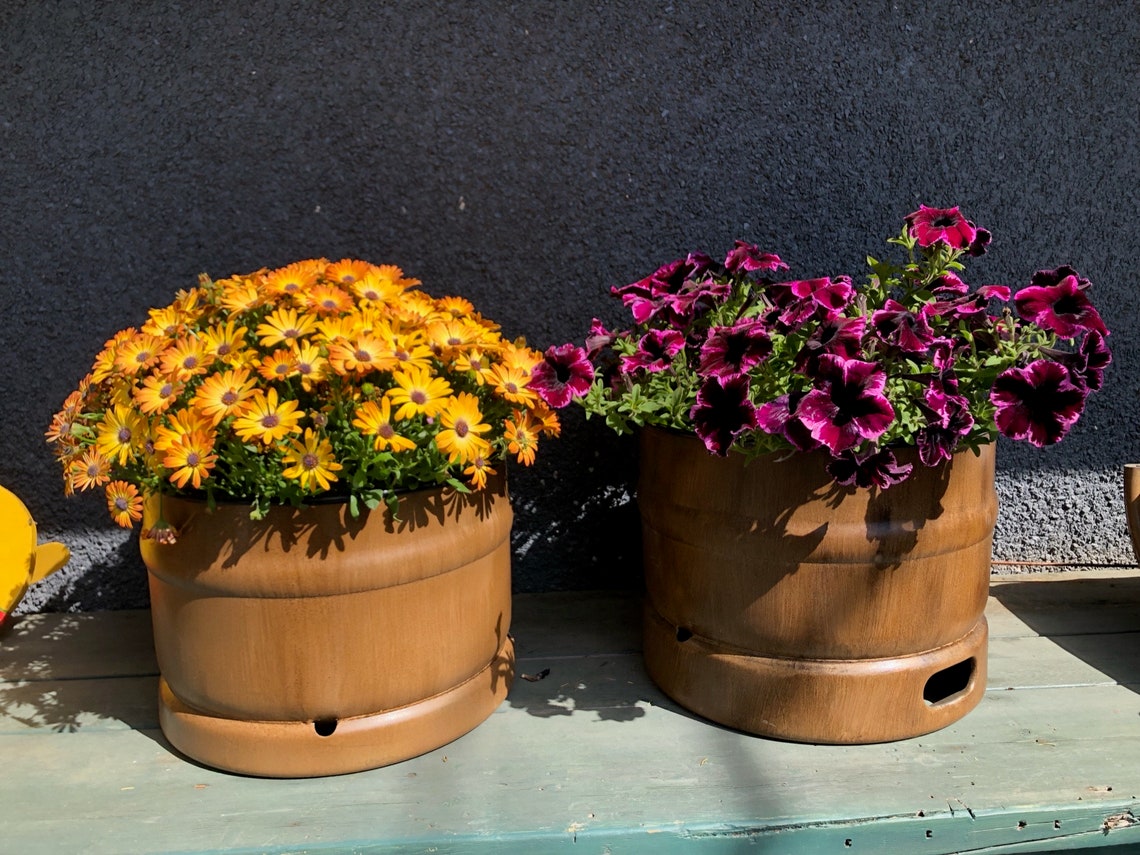 Custom Beer Keg Rustic Planters - Etsy