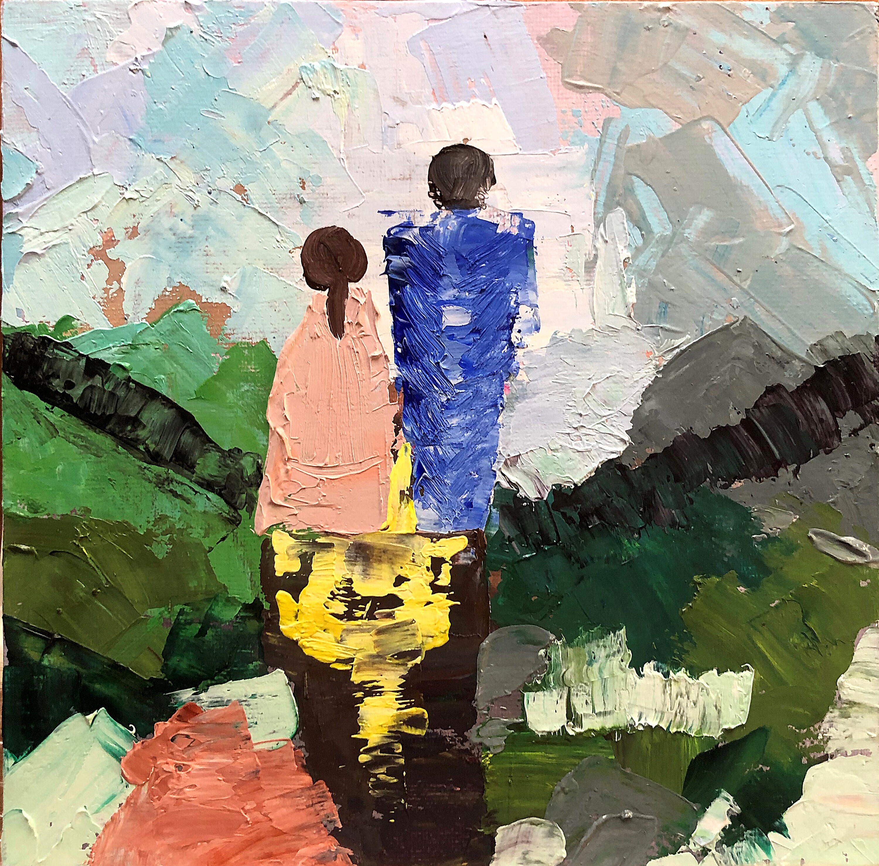 Abstract Couple Painting Hugging Couple Art Abstract - Etsy