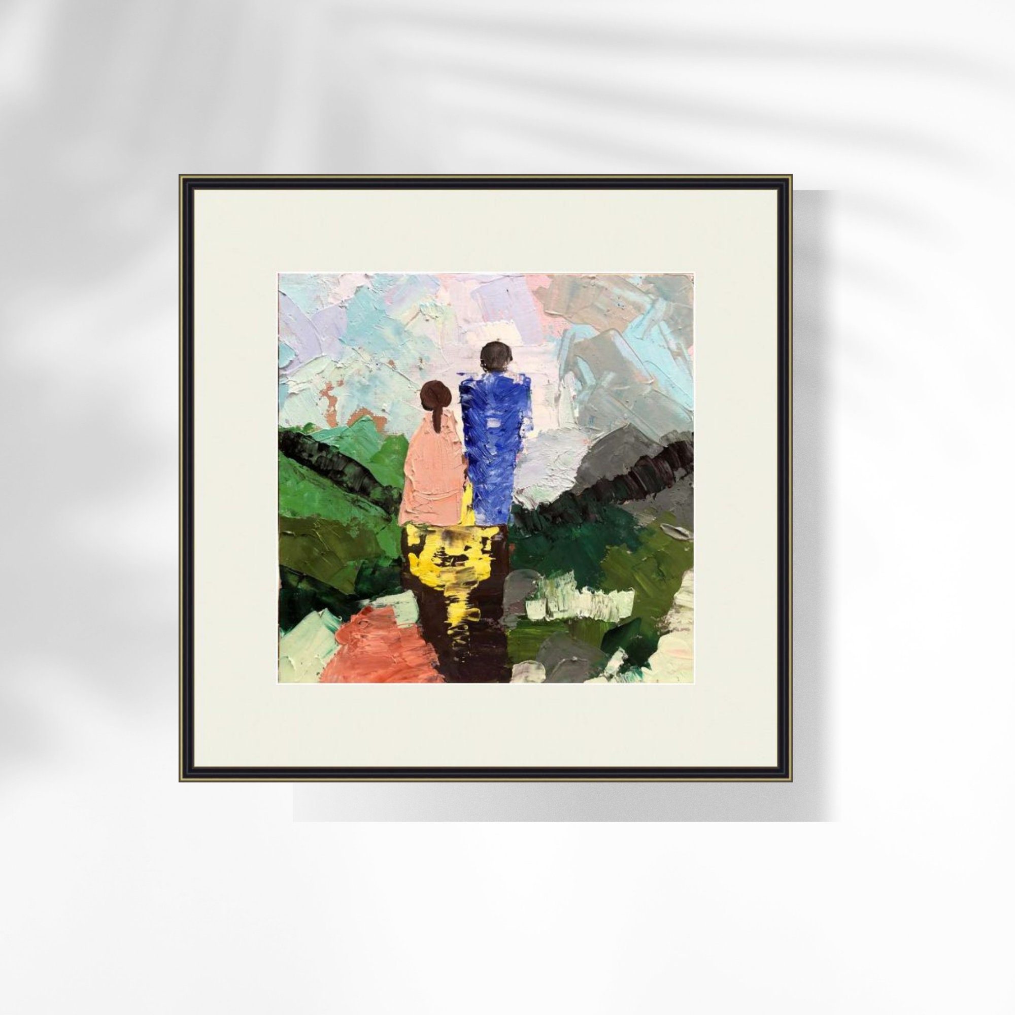 Abstract Couple Painting Hugging Couple Art Abstract - Etsy