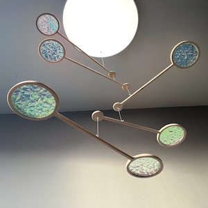 Iridescent Kinetic Mobile Sculpture. Adult & Baby Mobile. Mid-century ...