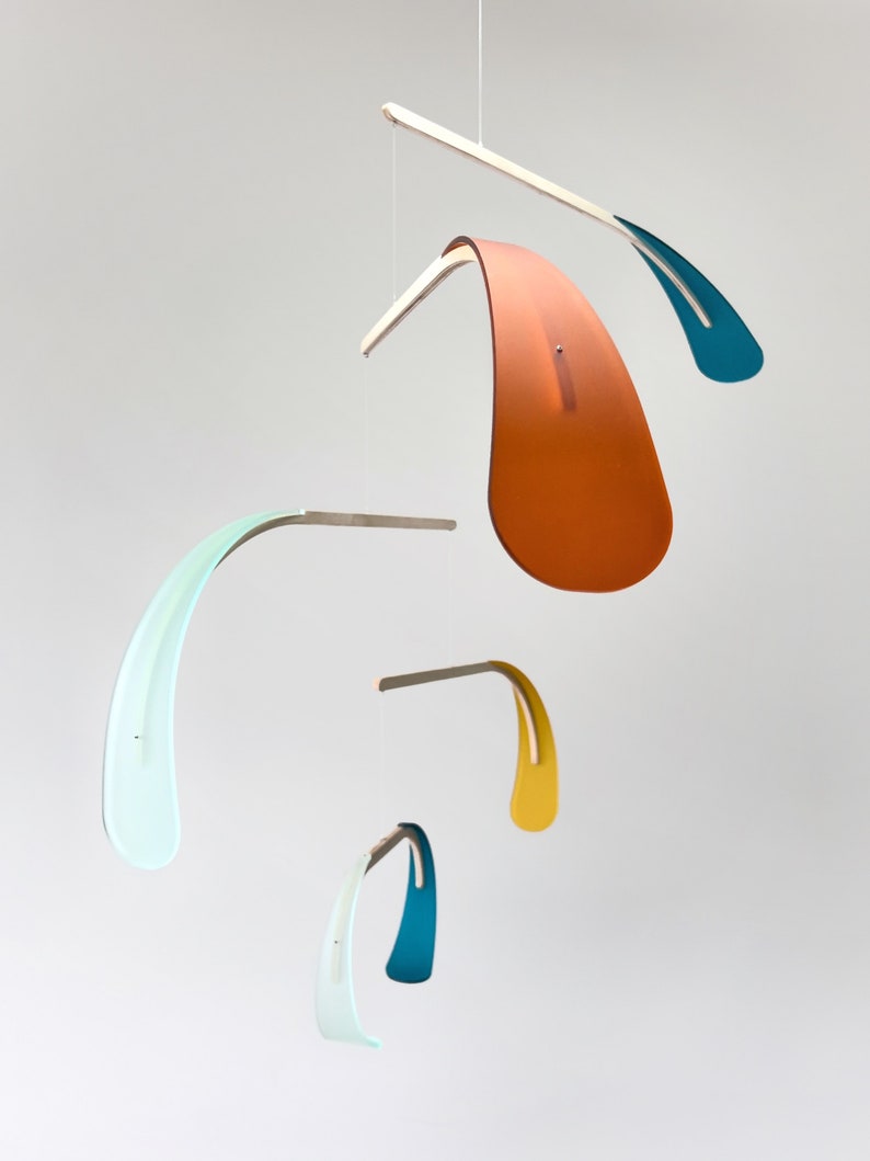 Large Mid Century Kinetic Mobile Sculpture. Adult & Baby Mobile ...