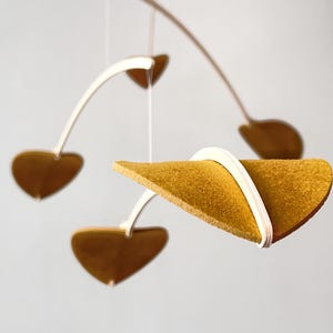 Gold Kinetic Mobile, Large Leaf Mobile Mid Century Suspended Art ...