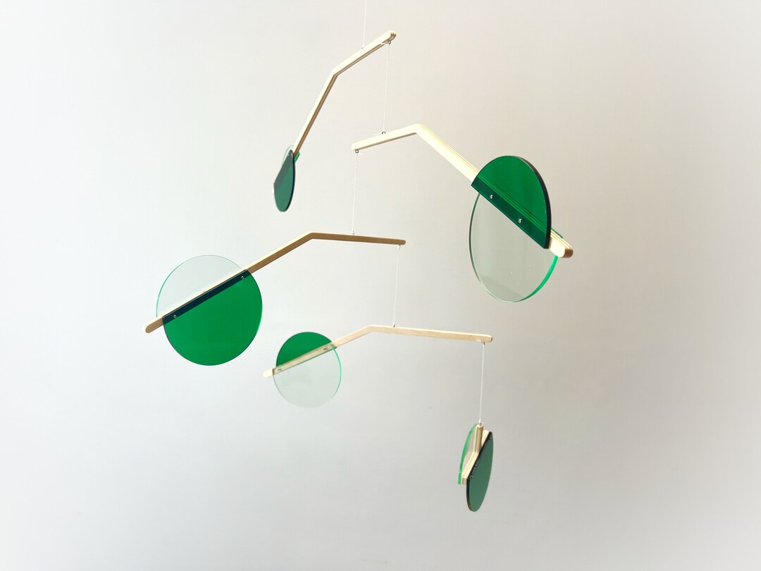 Hanging Kinetic Abstract Mobile, Adult & Baby Mobile. Wooden Acrylic ...