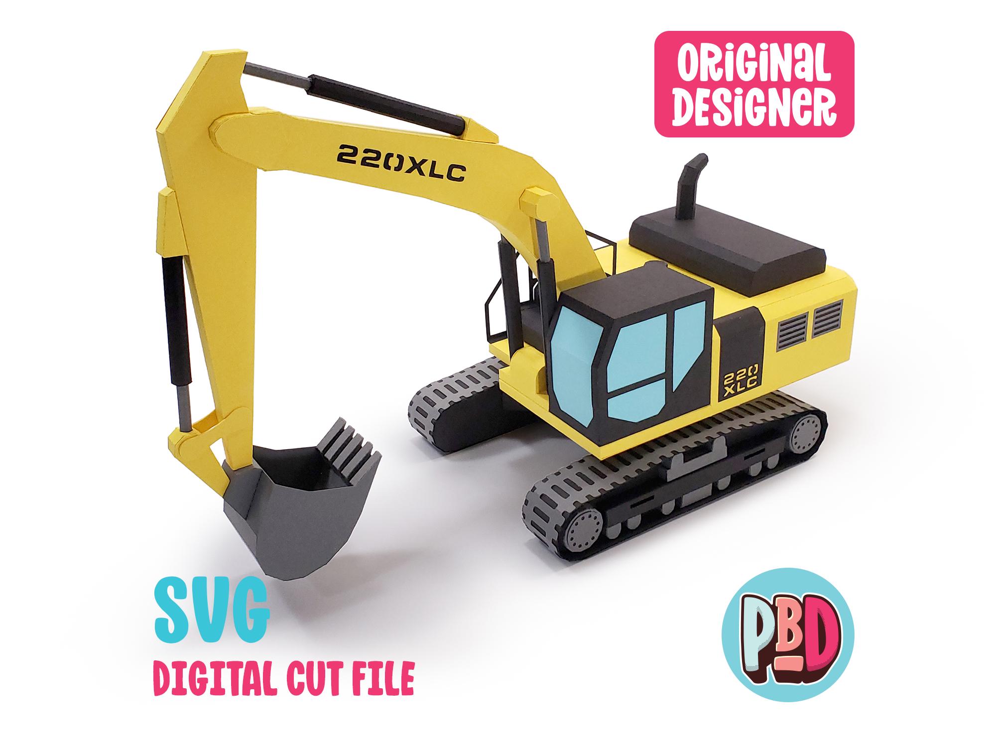 Excavator 3D Papercraft SVG - Etsy