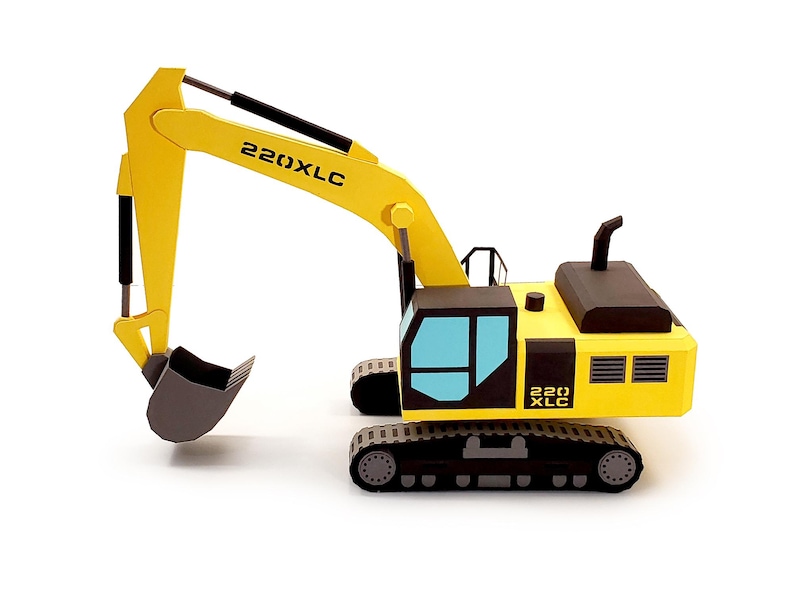 Excavator 3D Papercraft SVG - Etsy