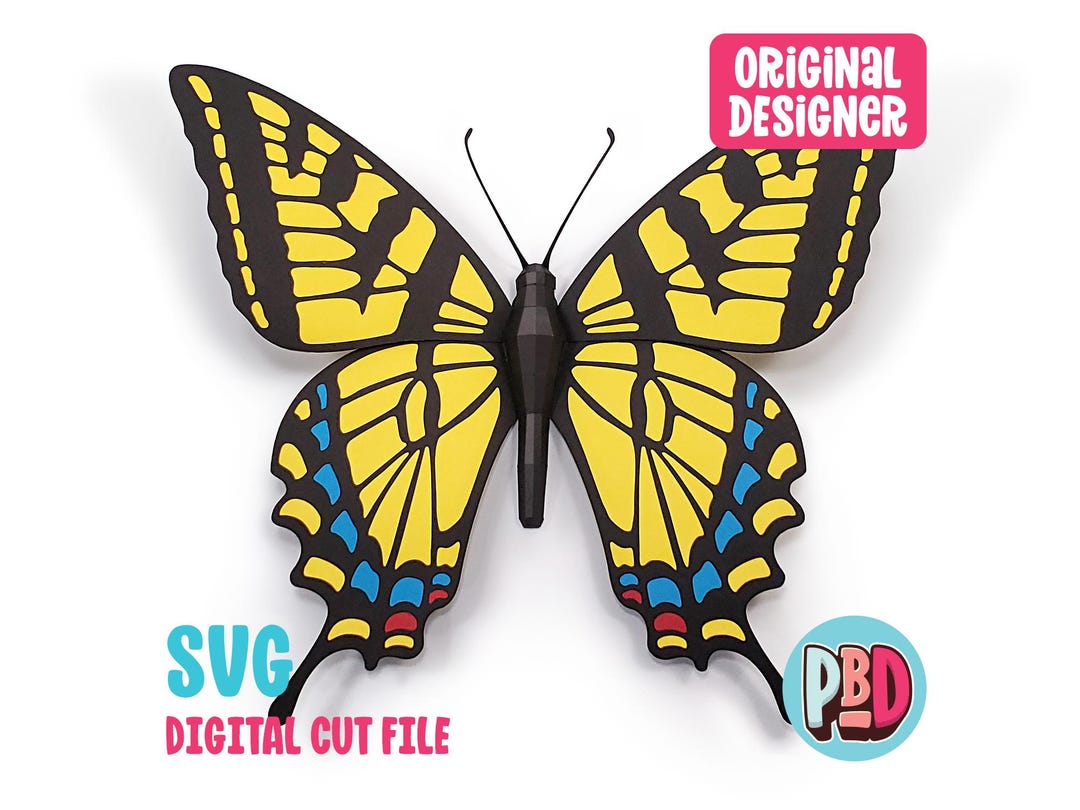 Western Tiger Swallowtail Butterfly 3D Papercraft SVG - Etsy