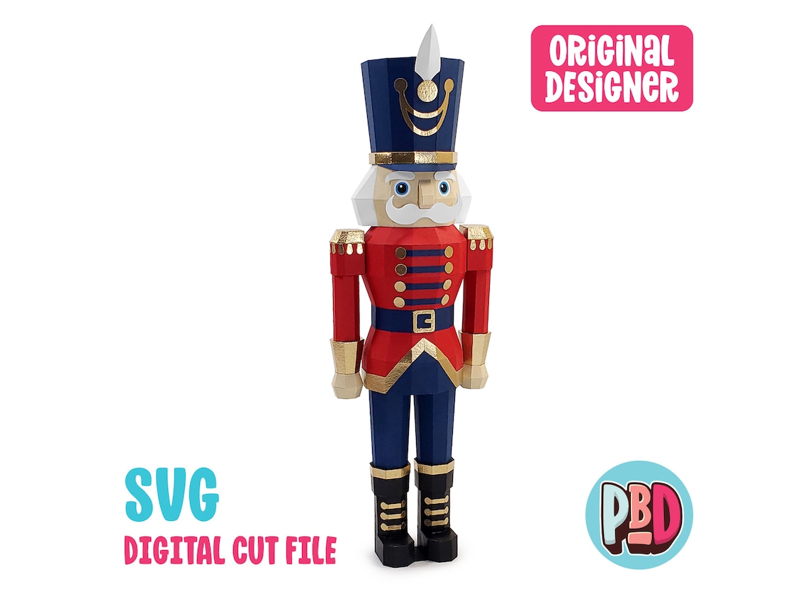 Nutcracker 3D Papercraft SVG - Etsy