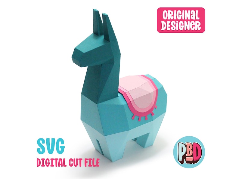Llama 3D Papercraft SVG - Etsy