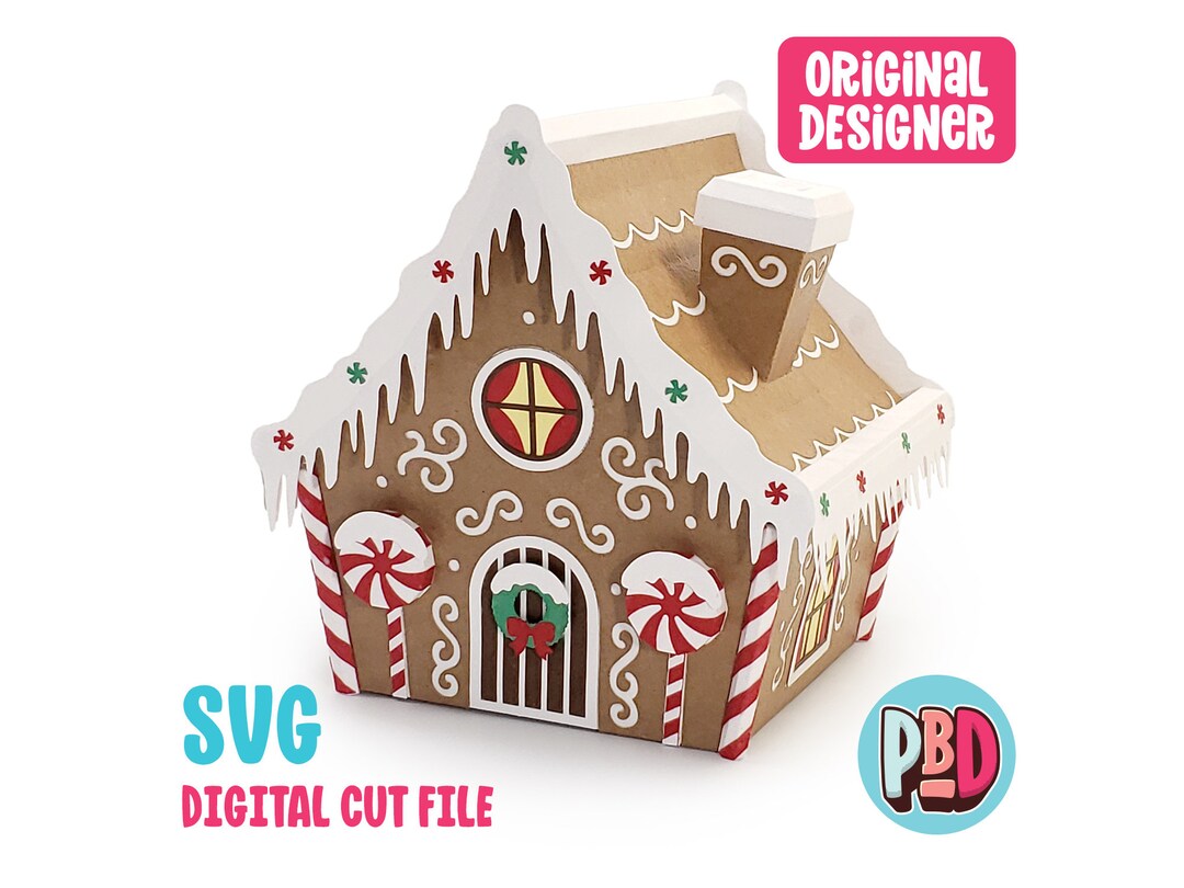 Gingerbread House 3D Papercraft SVG - Etsy