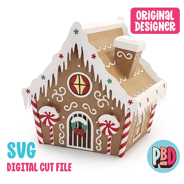 3d Christmas House Svg - Etsy