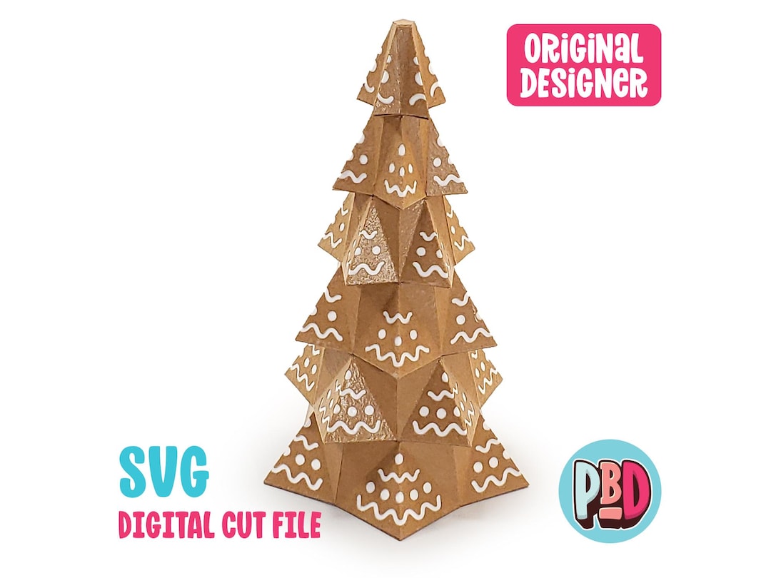 Gingerbread Tree 3D Papercraft SVG - Etsy