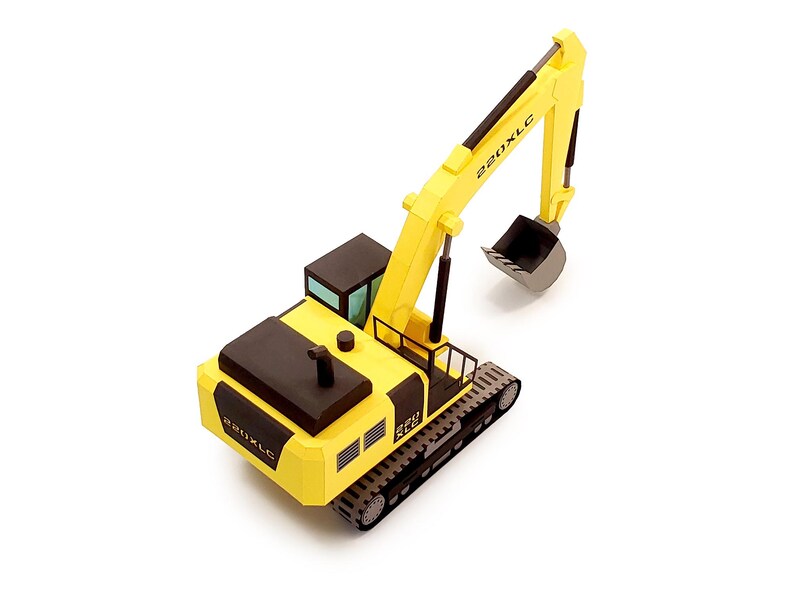 Excavator 3D Papercraft SVG - Etsy