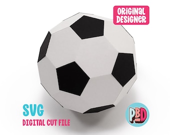 Paper Ball Template SVG Soccer Ball Paper Toy 3d Cricut Template for ...