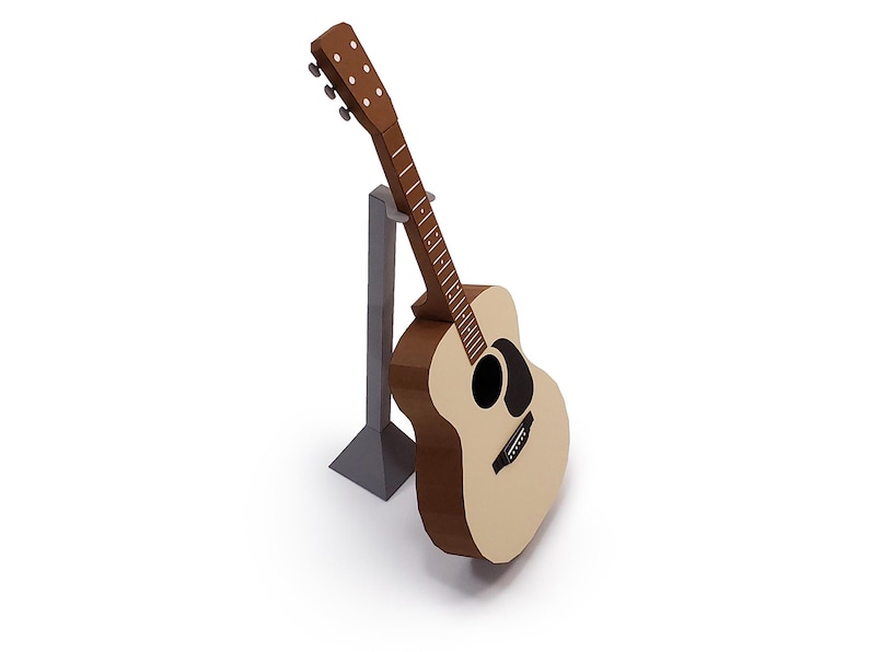 Acoustic Guitar 3D Papercraft SVG - Etsy