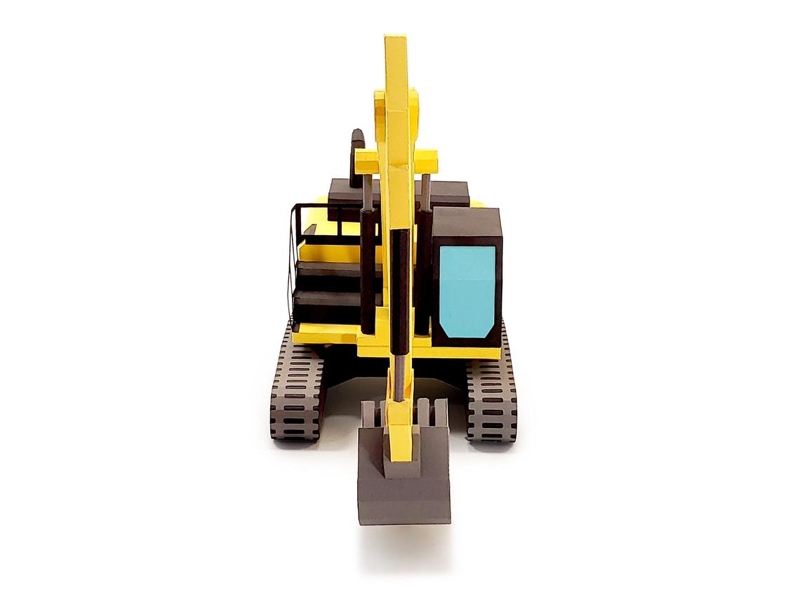 Excavator 3D Papercraft SVG - Etsy Canada