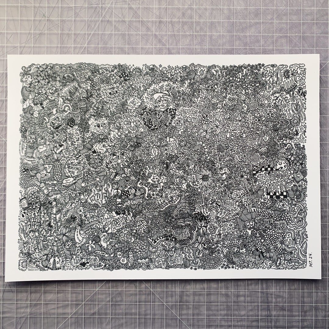 The Big Scribble II Art Print - Original Psychedelic Doodle Drawing - 8 ...