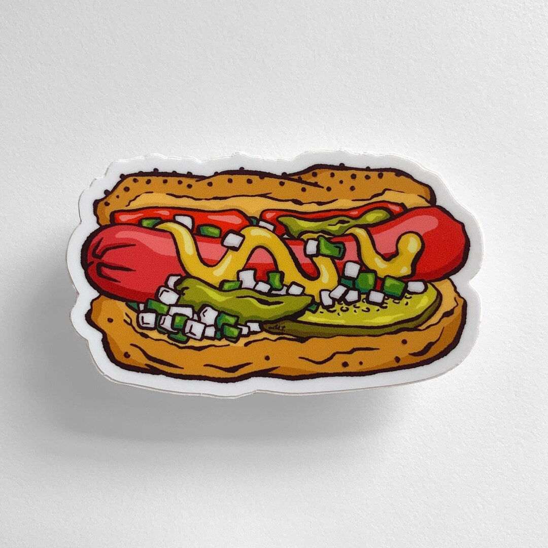 Chicago Hot Dog Sticker - Vinyl 3” - Durable, Waterproof, and ...