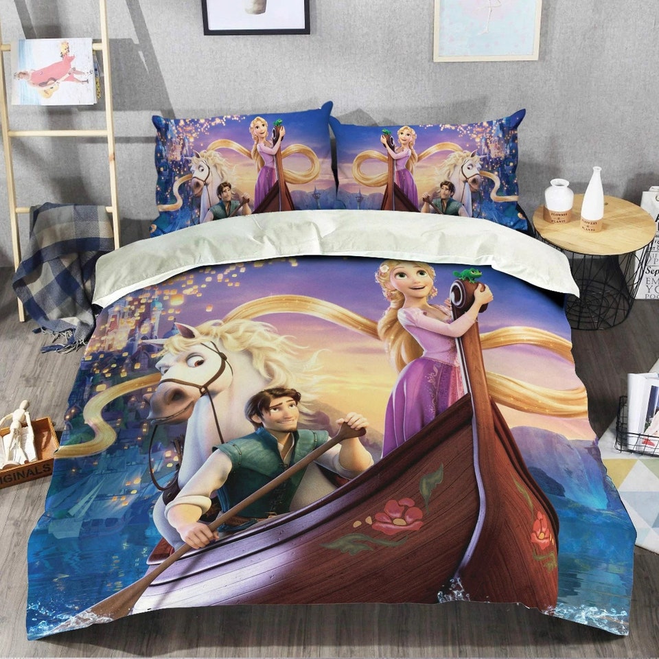 Rapunzel Princess Tangled Disney Graphic Cartoon Bedding set sold by ...