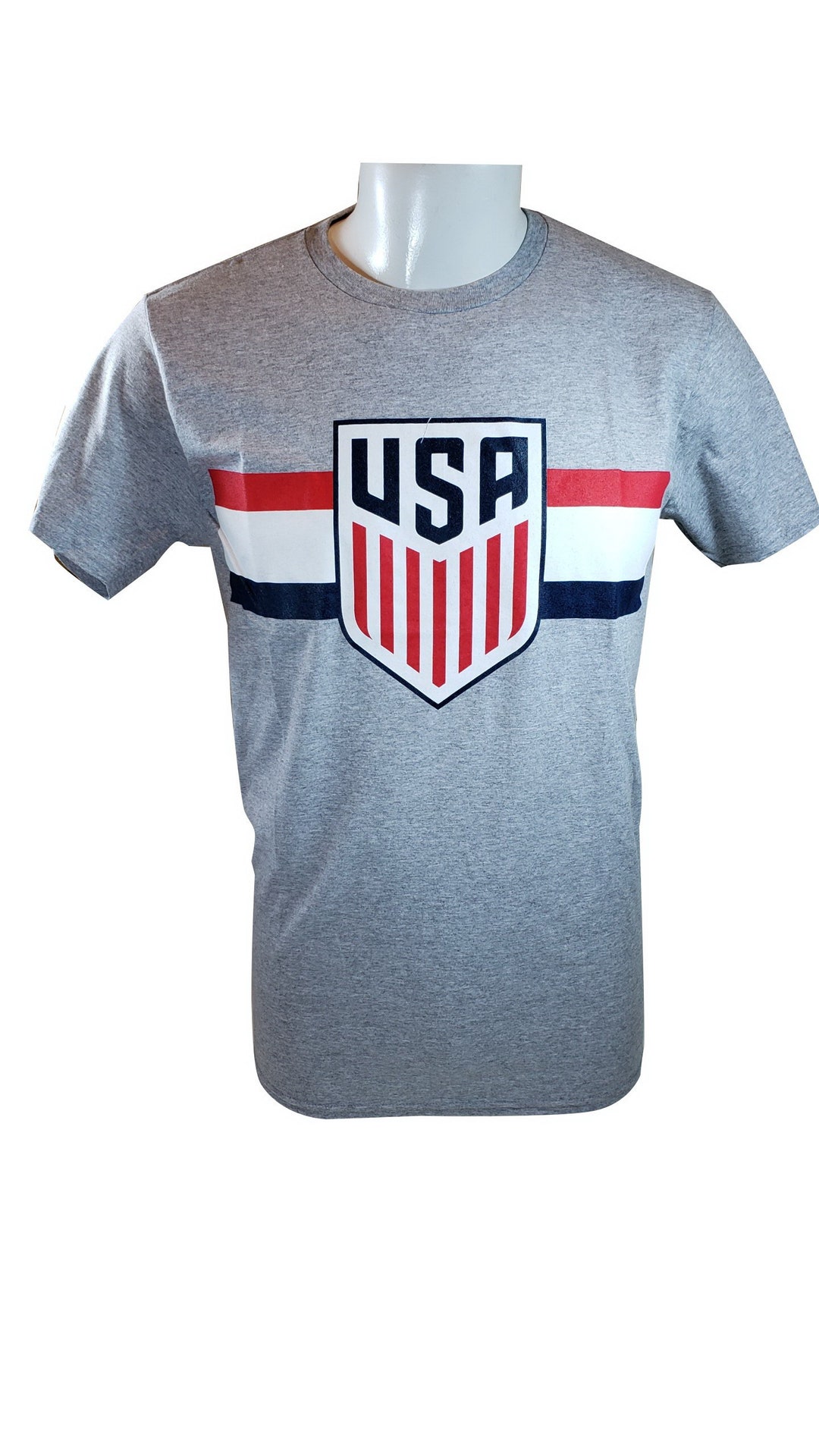 U.S Soccer USMNT Distressed Logo - Grey - Add Your Name and Number - Etsy