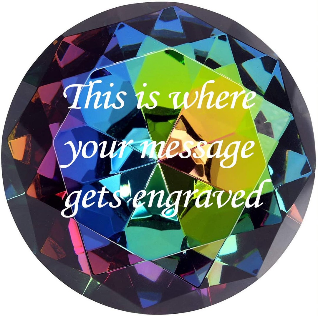 Tripact Laser Engraved Glass Diamond, Personalized Crystal, Wedding ...