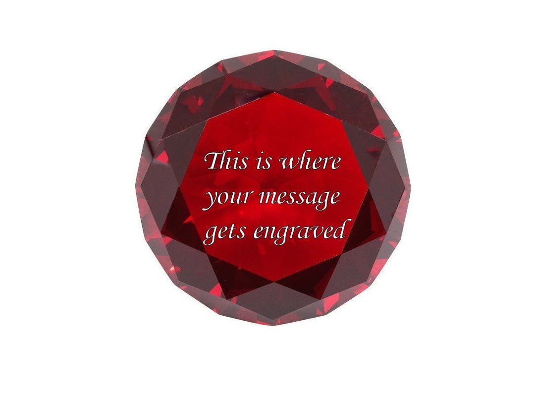 Tripact Laser Engraved Glass Diamond, Personalized Crystal, Wedding ...