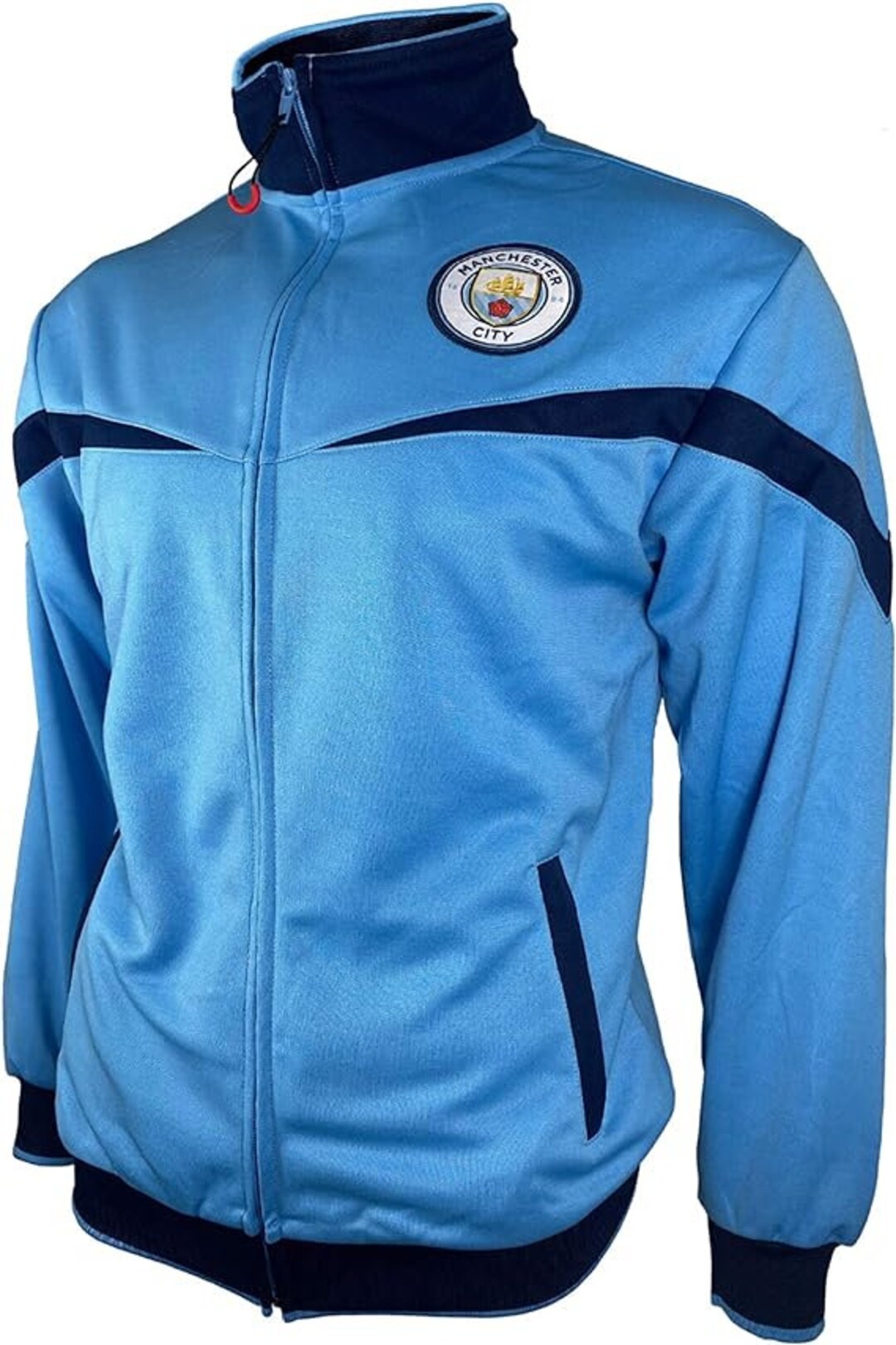 Manchester City Track Jacket: Adult Full Zip, Light Blue, Custom Name ...