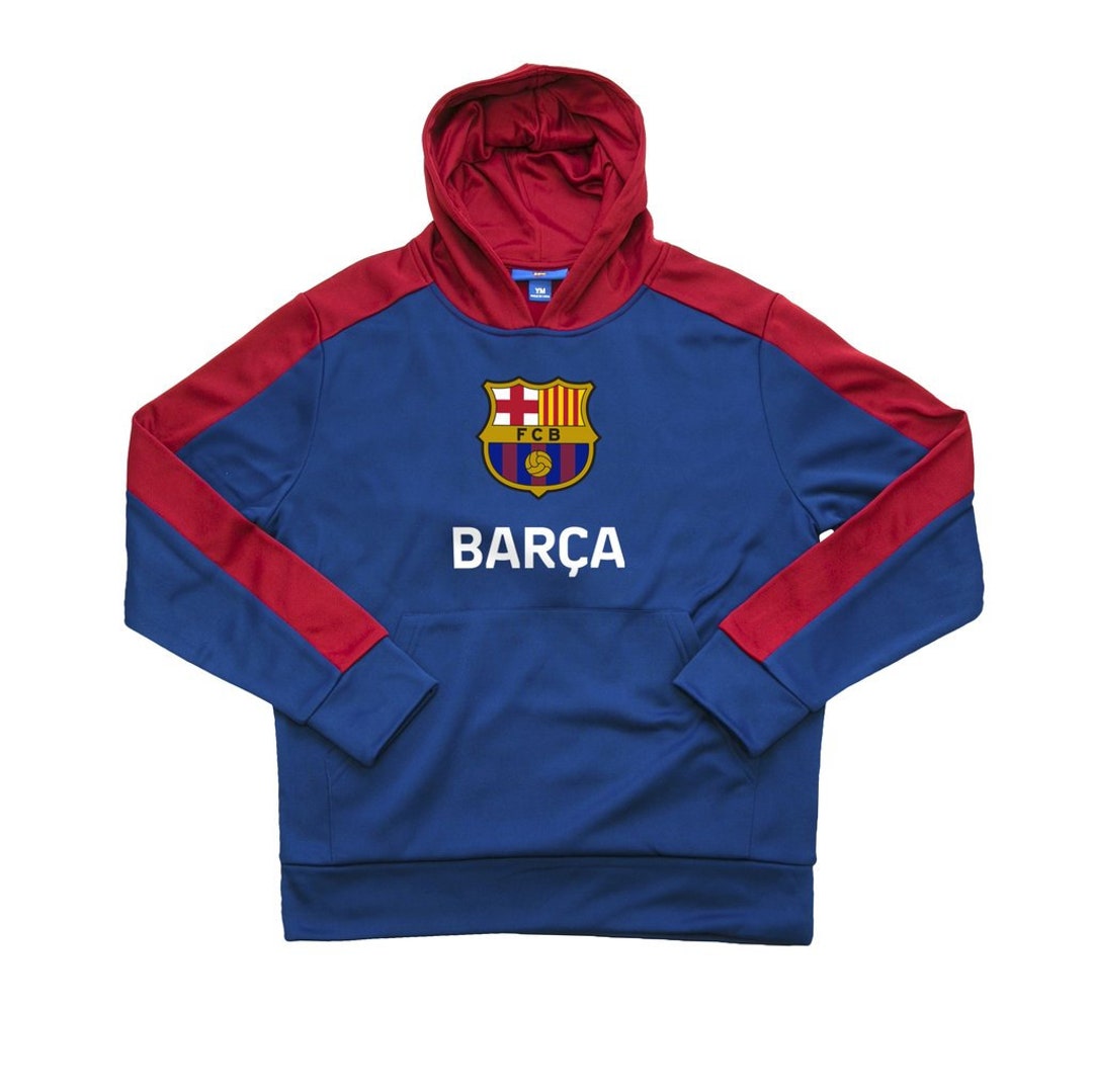 FC Barcelona Youth Side Step Full Color Logo Pullover Hoodie - Etsy