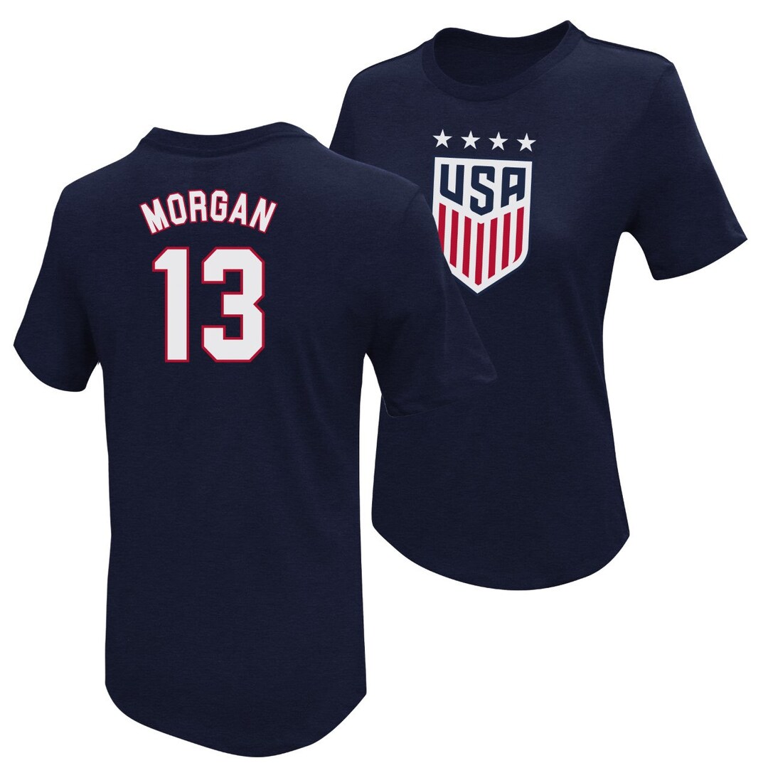 U.S Soccer USMNT Alex Morgan Number 13 Distressed Logo 4 Star - Gray - Etsy