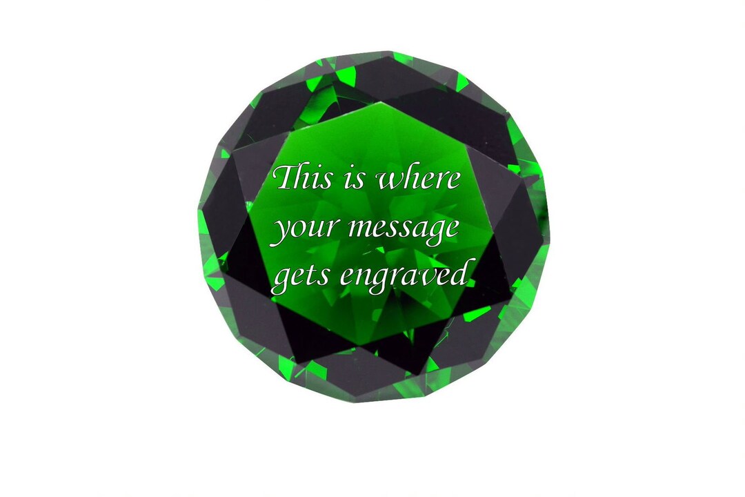 Tripact Laser Engraved Glass Diamond, Personalized Crystal, Wedding ...