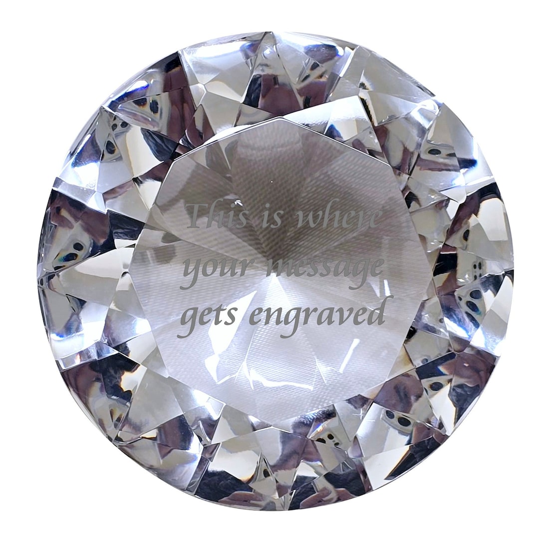 80mm Clear Crystal Diamond: Laser Engraved K9 Glass (3.25 Inch ...