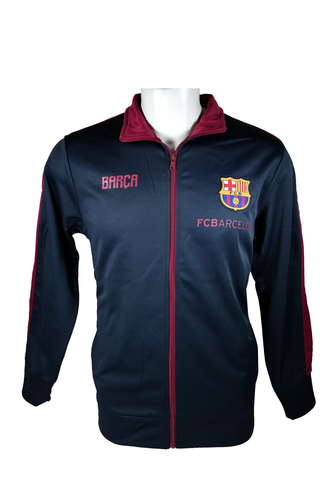 FC Barcelona Soccer Jacket: Icon Sports Men's Navy Line, Official Team ...