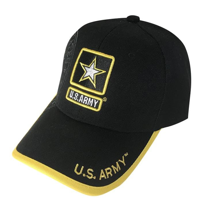 U.S. Army Logo Acrylic Cap - Black - Custom Name Initials - Etsy
