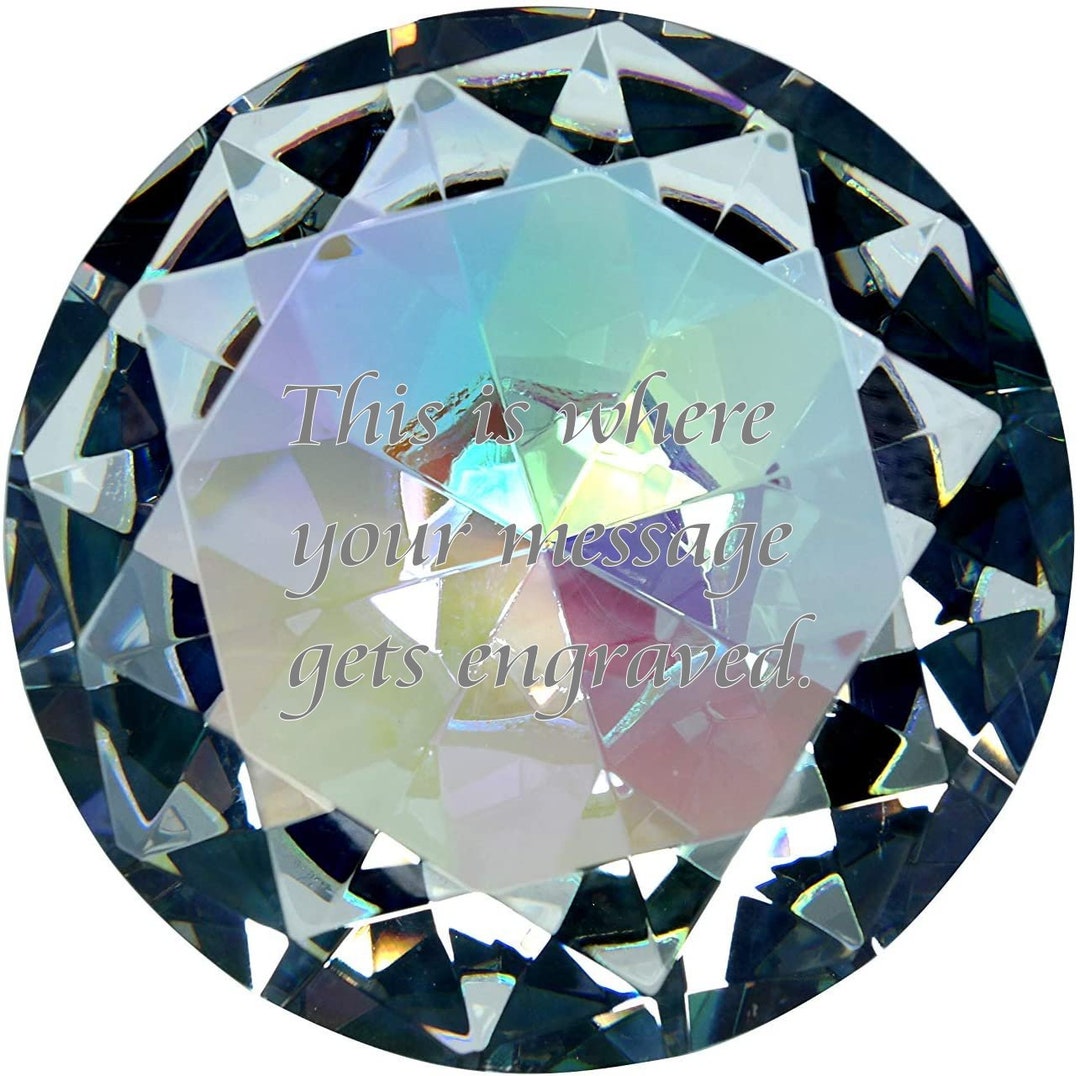 Personalized K9 Crystal Diamond: Laser Engraved Keepsake (80mm) - Etsy