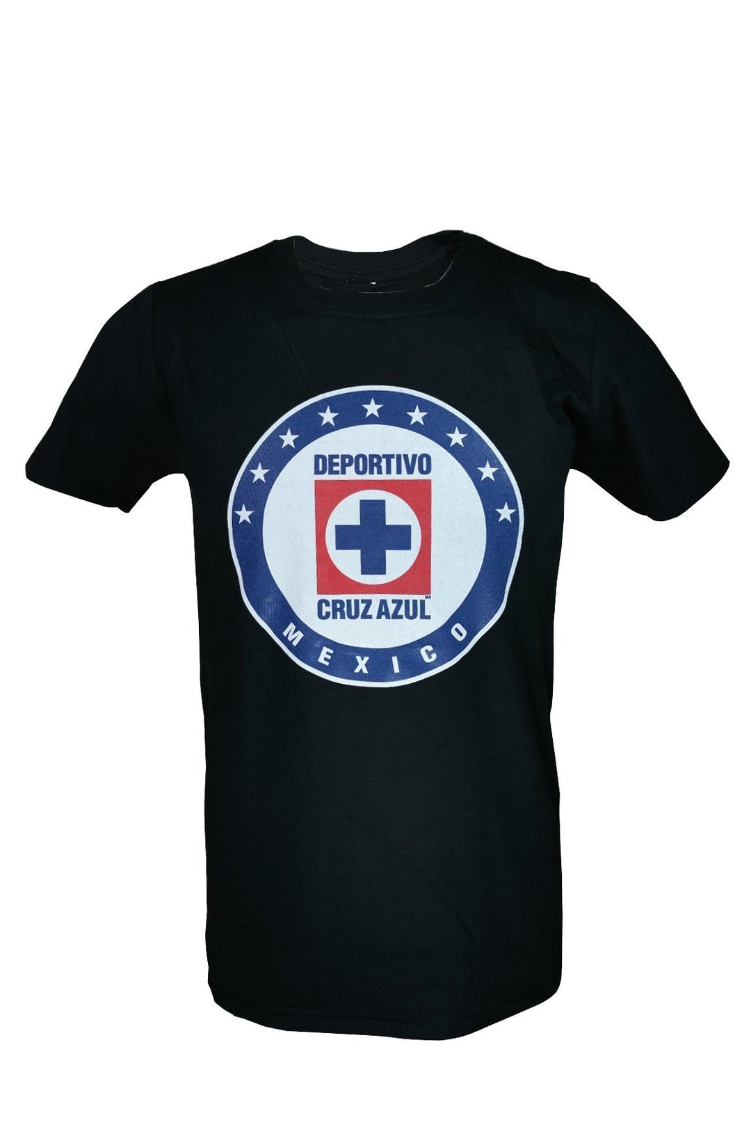 Cruz Azul Officially Licensed Soccer T-shirt Cotton Main Logo - Black ...