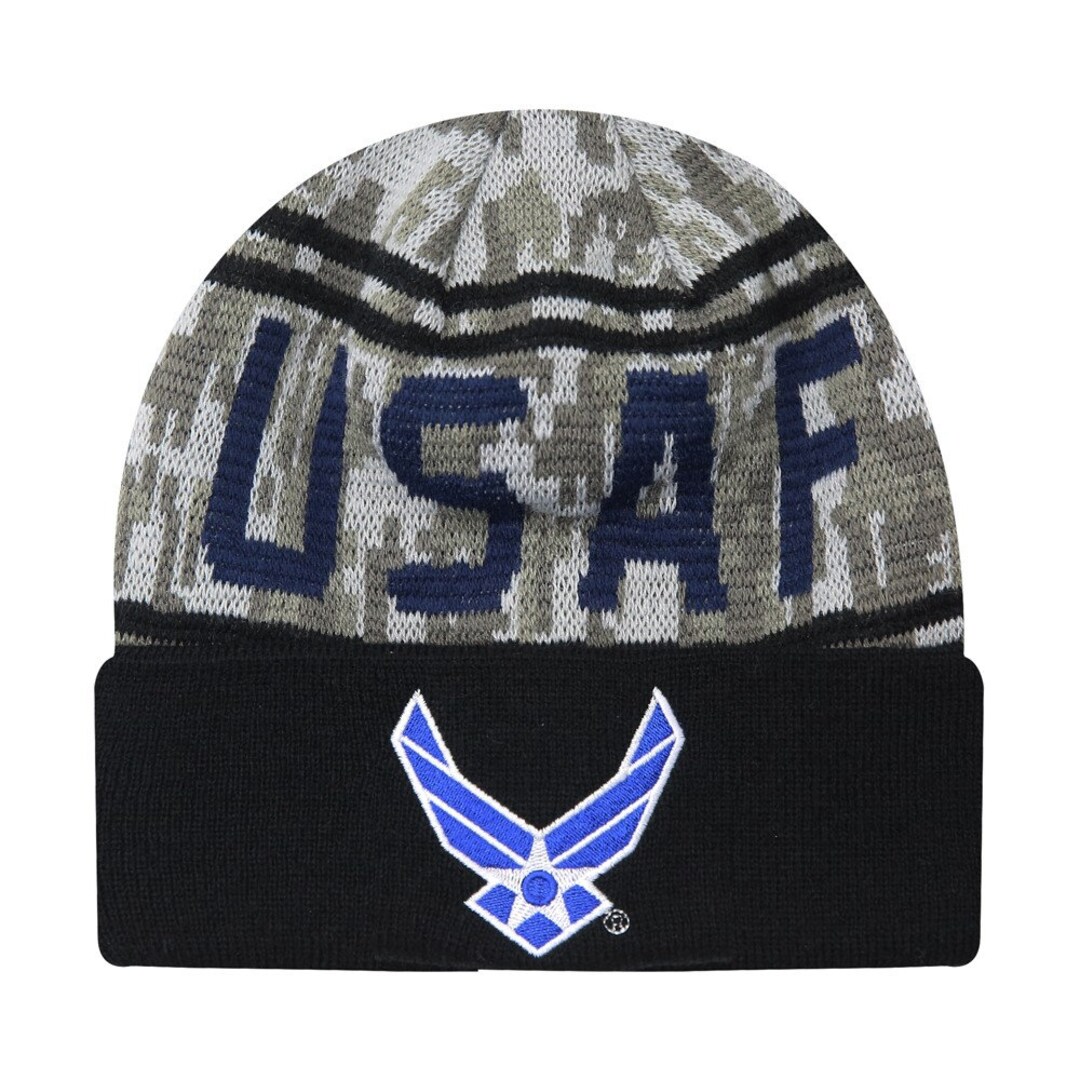 U.S. Air Force Beanie – Military USAF Camo Camouflage Embroidered Flag ...