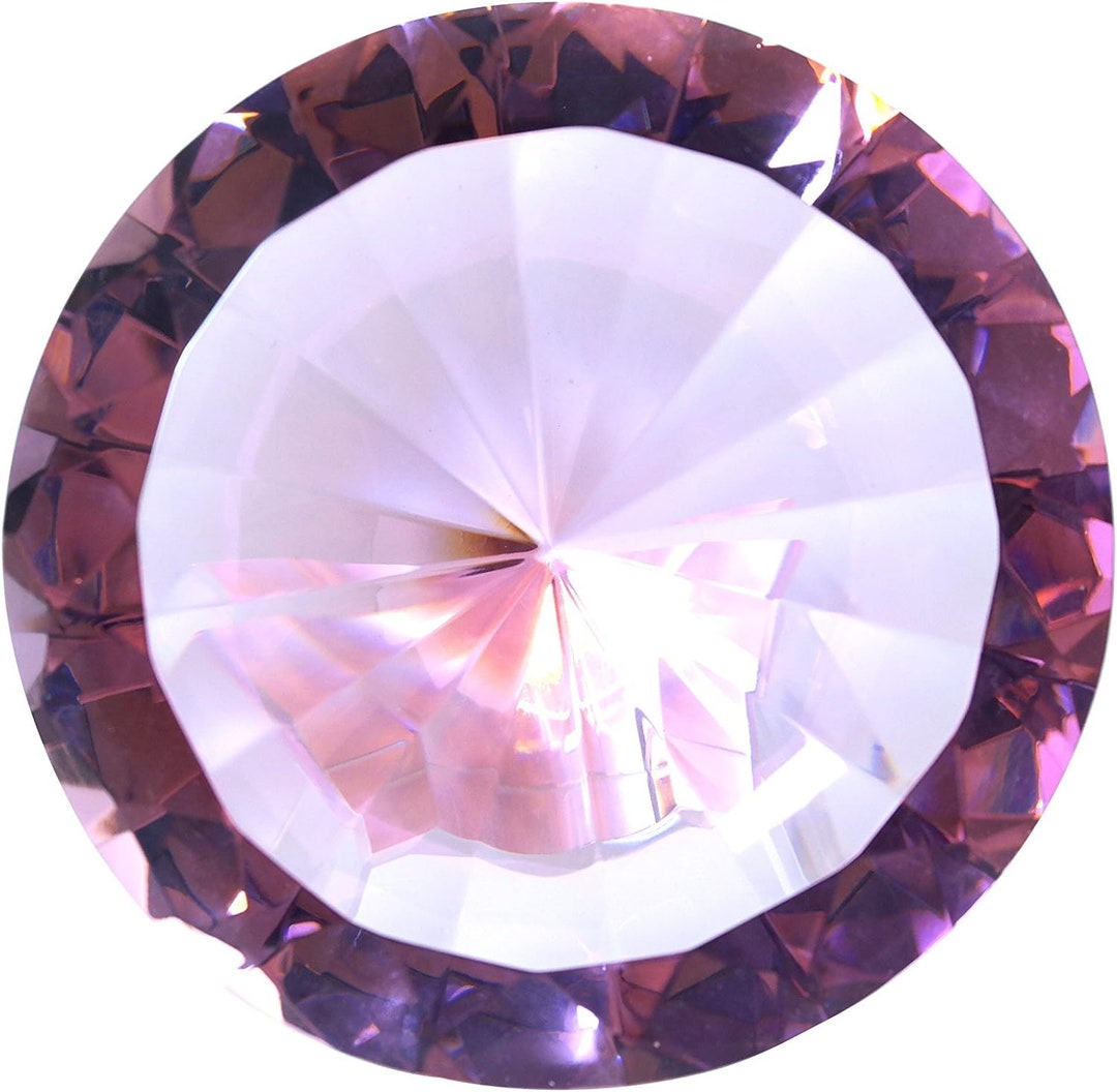Laser Engraved Pink Glass Diamond: Personalized K9 Crystal Wedding ...