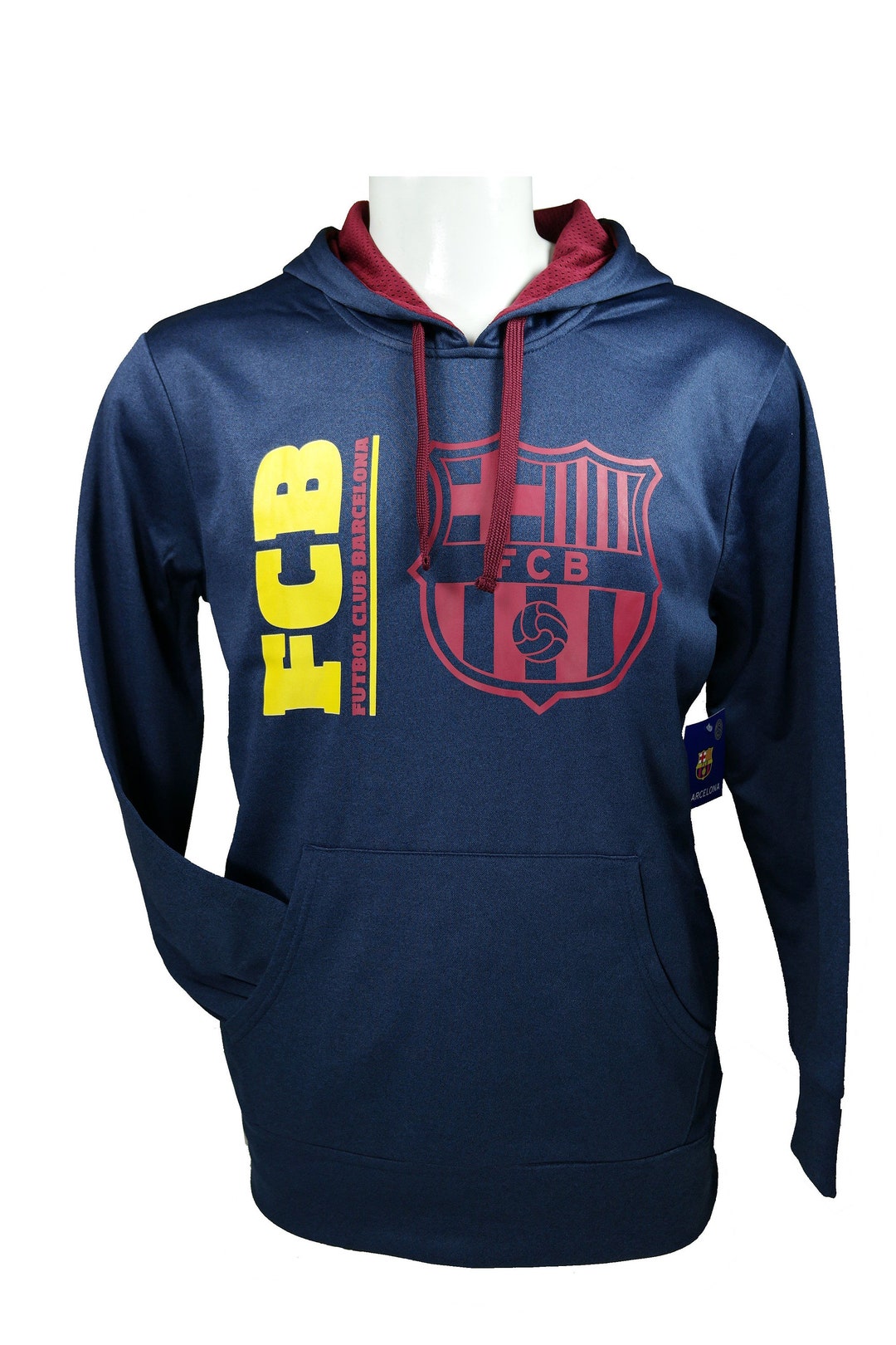 FC Barcelona Official Pullover Soccer Hoodie - Navy Red Custom Name ...