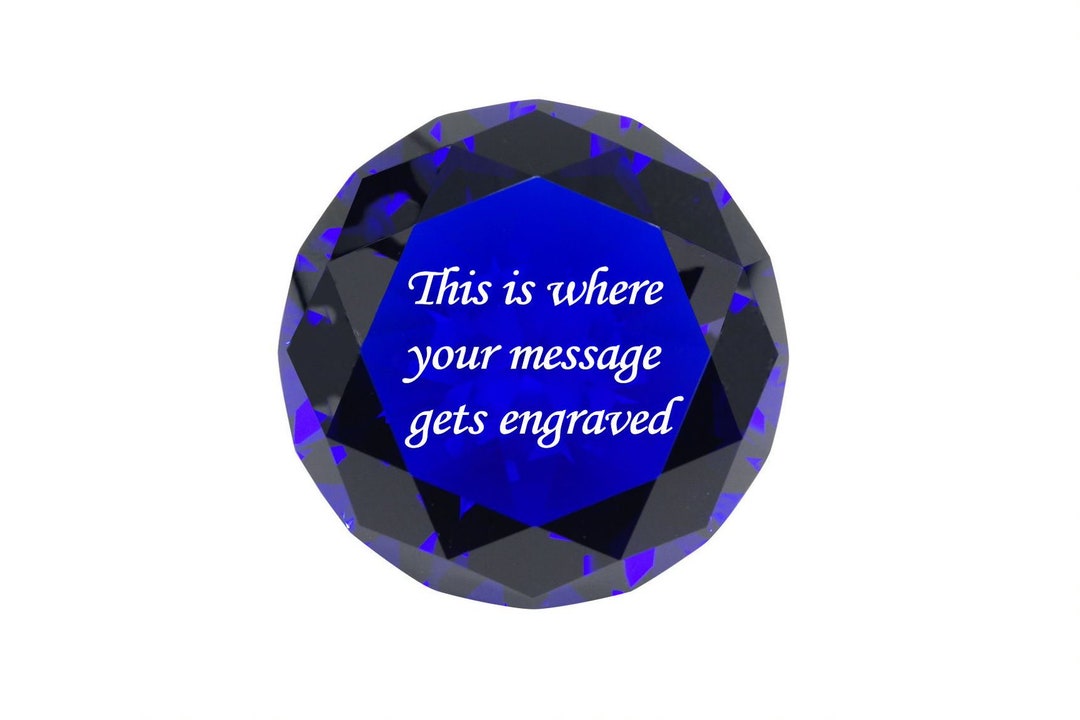 Laser Engraved K9 Crystal Diamond, Personalized Wedding Anniversary ...