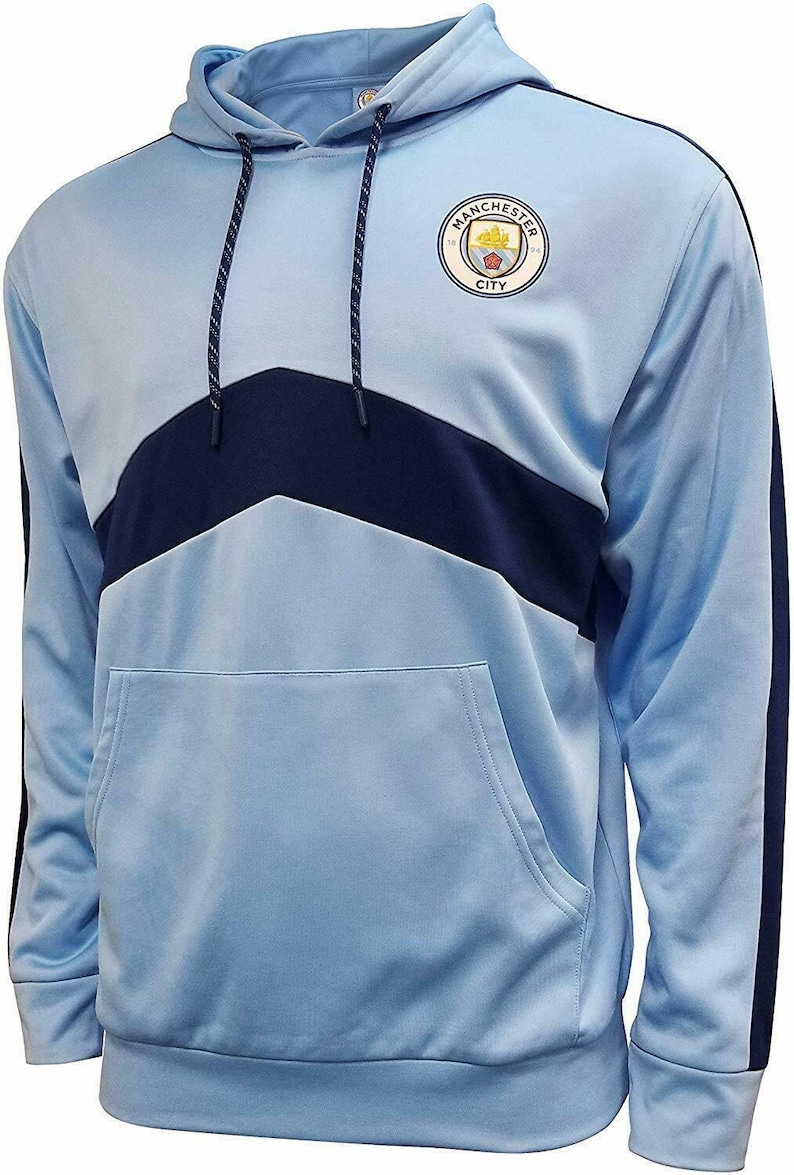 MANCHESTER CITY Official Licensed Home Color Soccer Hoodie - Light Blue ...