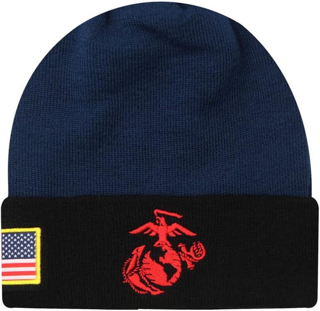 U.S. Marine Corps USMC Navy Blue Home USMC Beanie - Custom Name ...
