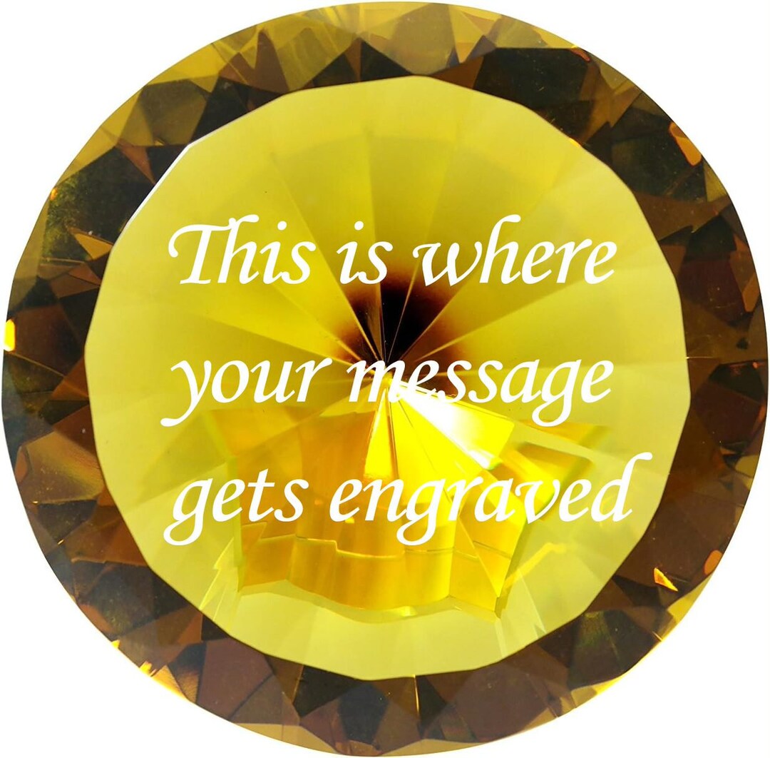 Tripact Laser Engraved Glass Diamond, Personalized Crystal, Wedding ...