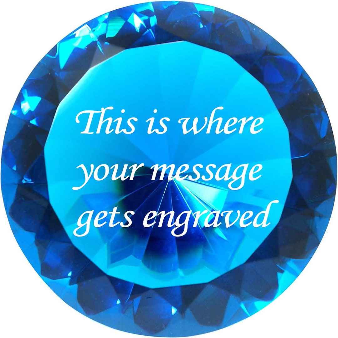 Tripact Laser Engraved Glass Diamond, Personalized Crystal, Wedding ...