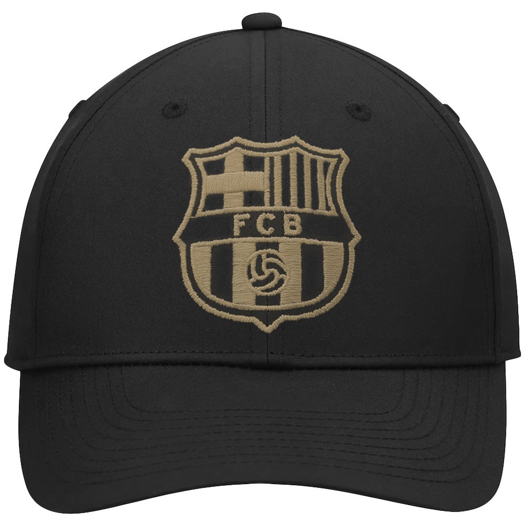 FC BARCELONA Official Licensed Soccer Cap Hat - Black With Gold Logo ...